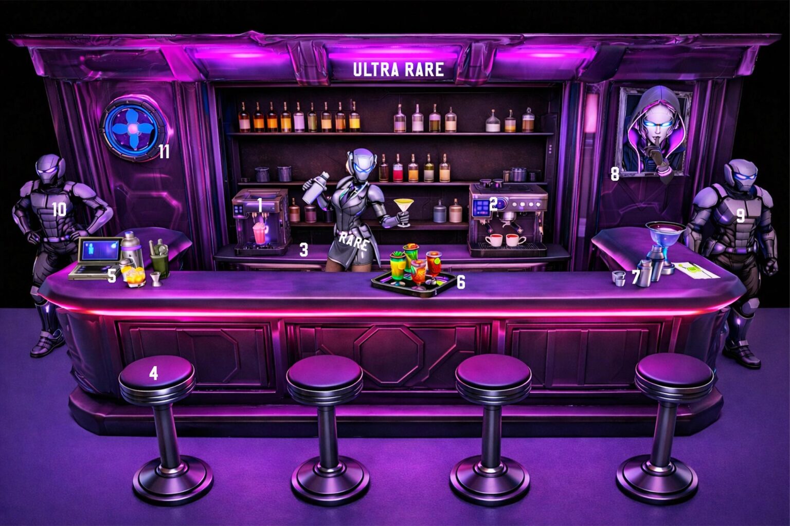 🍸 Neon Future Bar – Cyberpunk Gacha Interior for Second Life ⋆ Media-SL ...